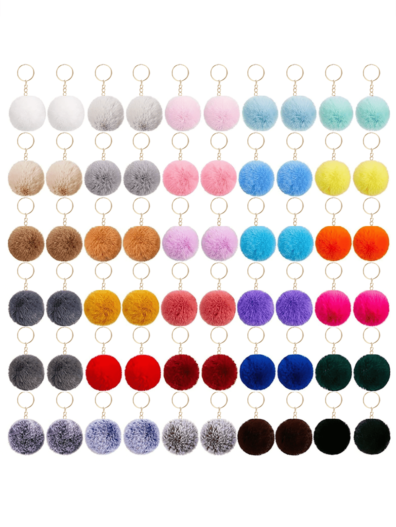 Randomly Shipped 50pcs/100pcs/150pcs 8cm Furry Pom Pom Keychain, Charm ...