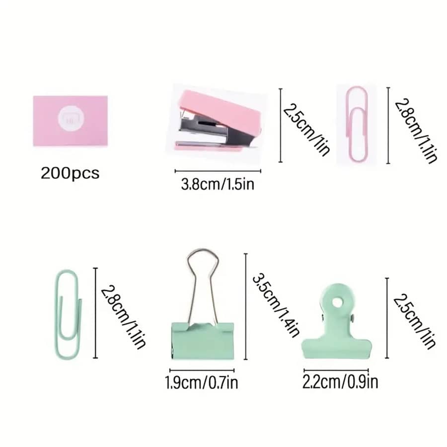 1set Mini Stapler & Paper Clip & Binder Clip, Multi-purpose Stapler Set ...