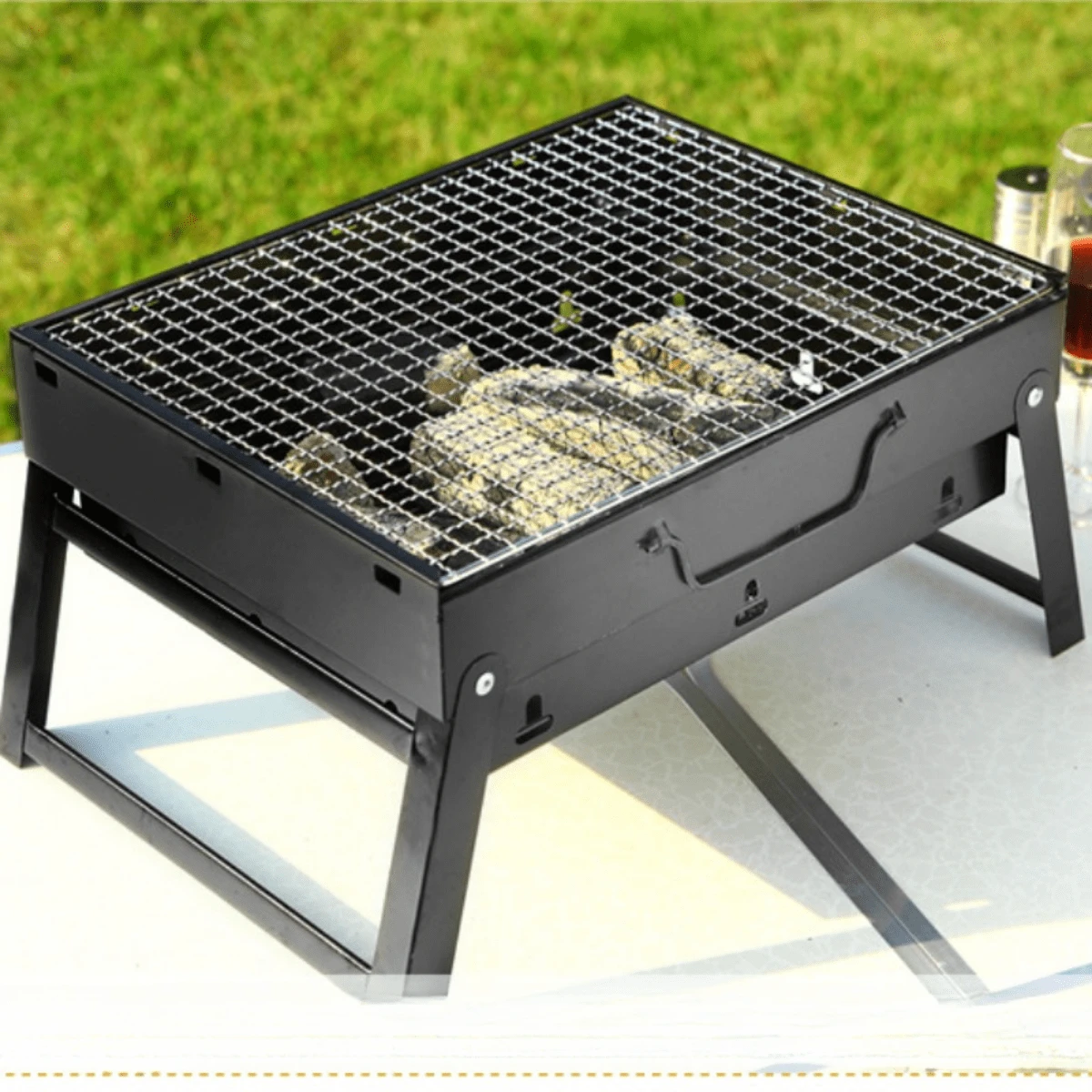 Folding barbecue grill rack outdoor portable folding barbecue grill ...