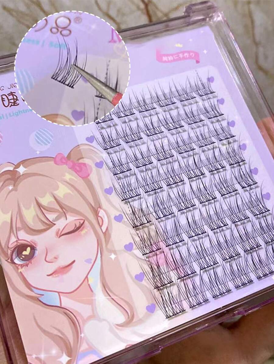 DIY Eyelash Extensions 48 Clusters Manga Lashes Volume Individual ...