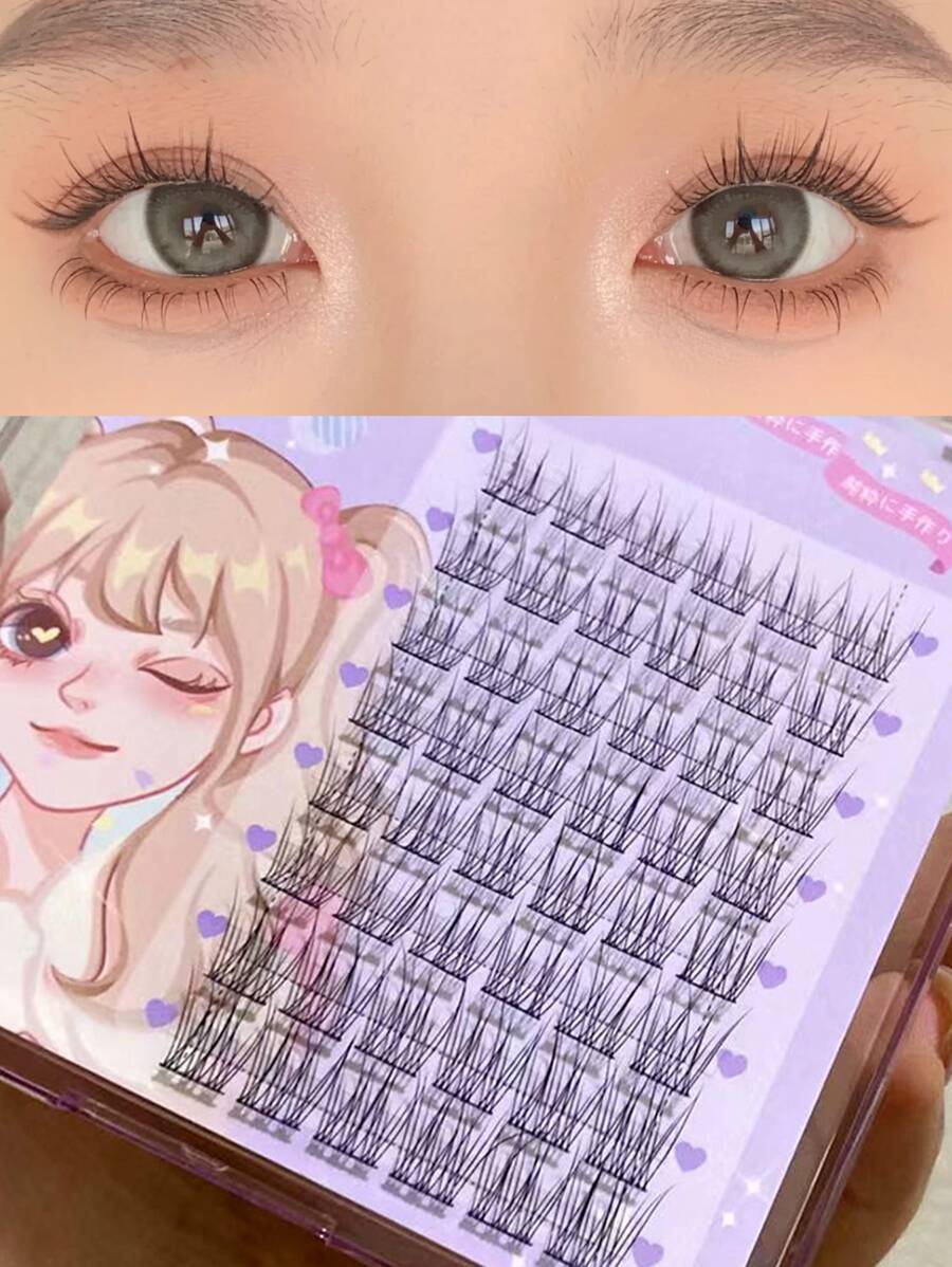 DIY Eyelash Extensions 48 Clusters Manga Lashes Volume Individual ...