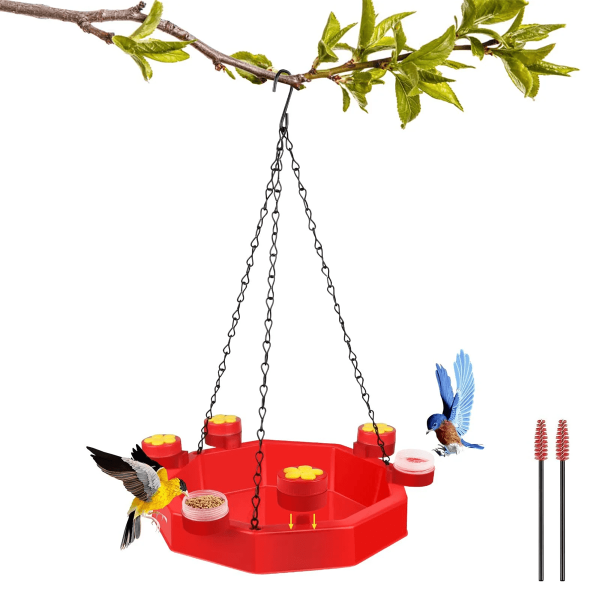 Detachable Hummingbird Feeder Tray Hanging Wild Bird Feeder with Hook ...