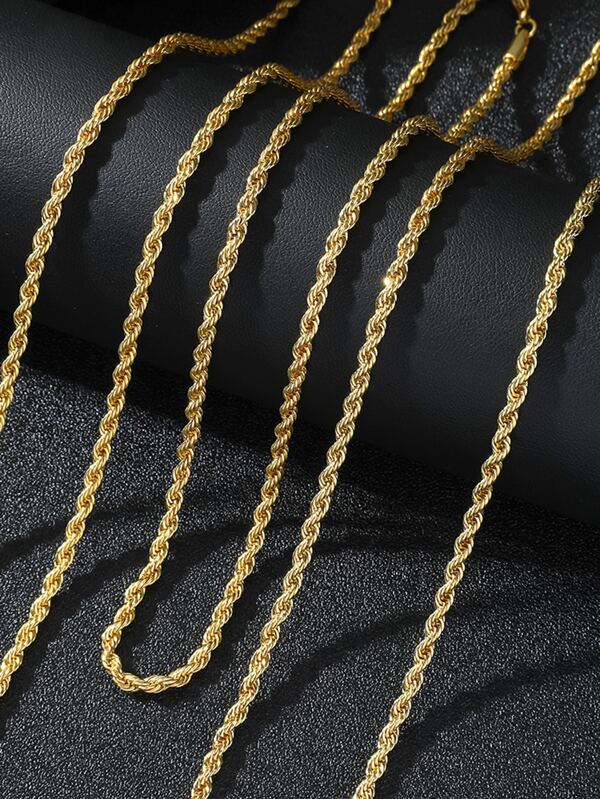 Men's Twisted Rope Chain, Multiple Sizes (40-75cm), Hip-hop Style Chain ...