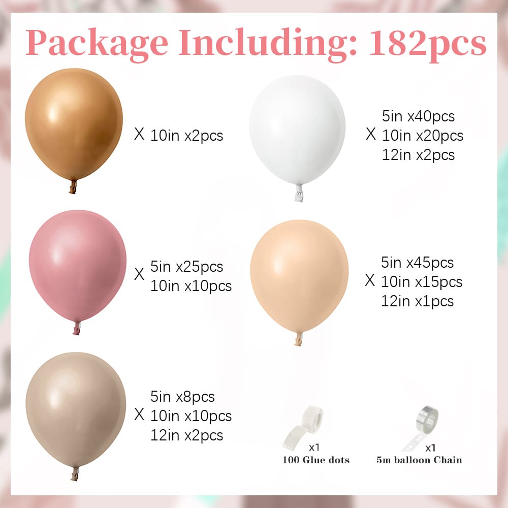 Decorações De Chá De Bebê Boho, Skefoli Kit De Arco De Balão Rosa De 88 ...