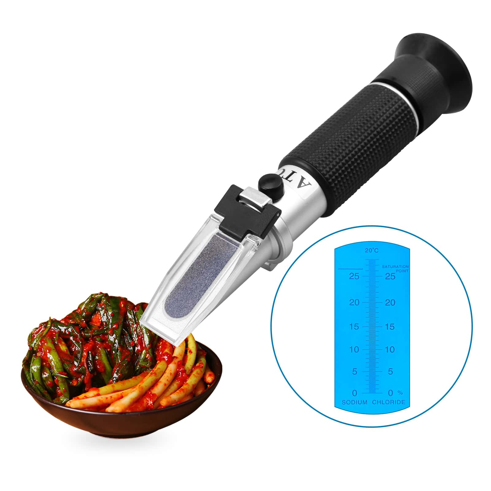 0-28% Salinity Refractometer ATC, Salt Level Meter Tester, Test Kit for ...