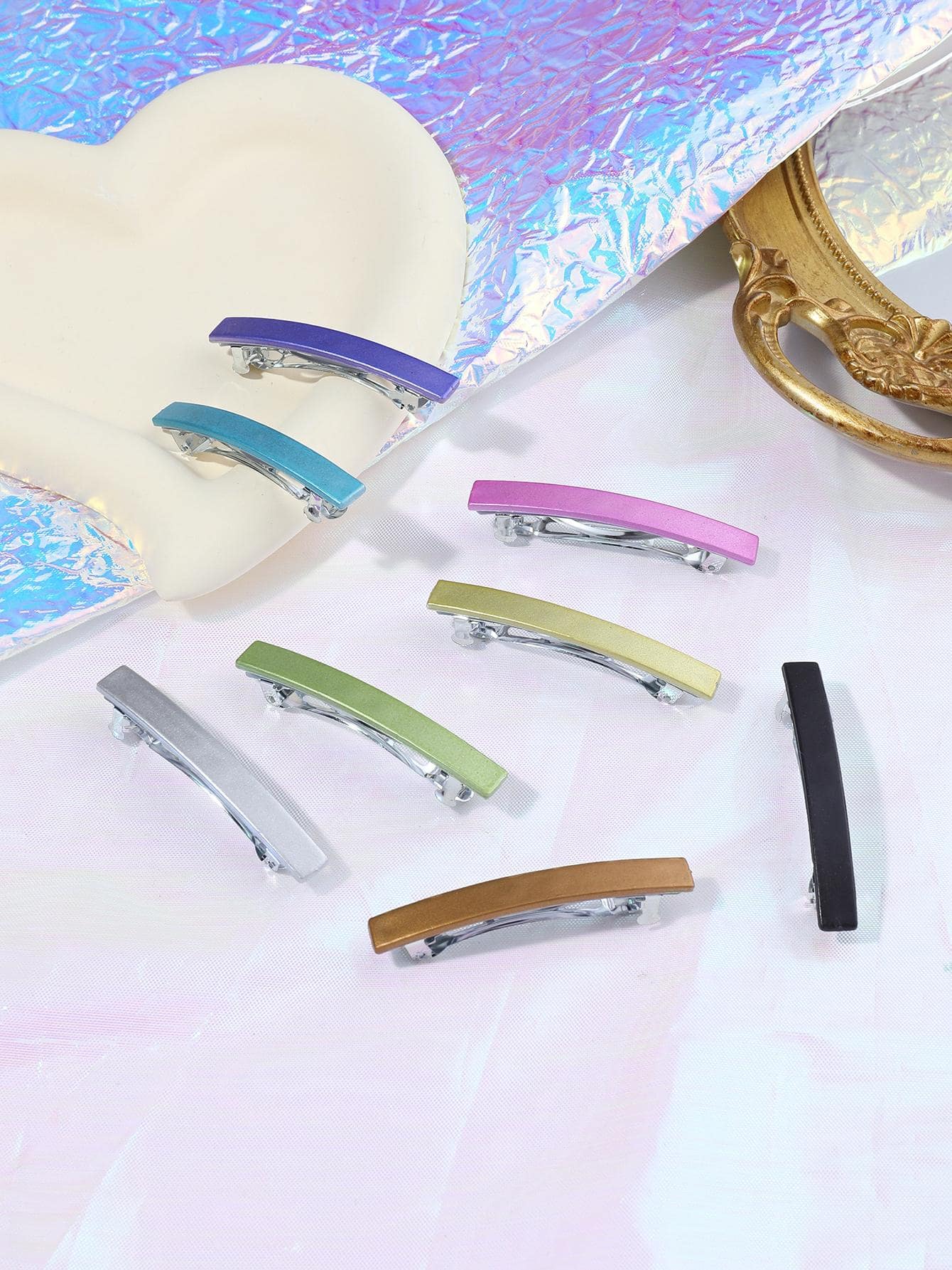 8pcs Women's Colorful Metal Clip-style Simple And Fresh Dress ...