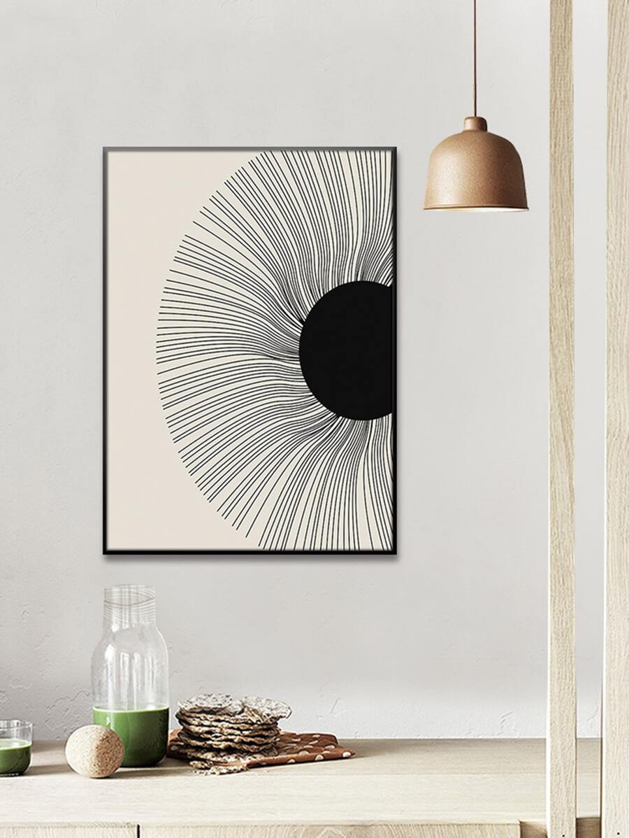 1pc Boho Style Women Silhouette Art With Abstract Print Wall Art Canvas ...