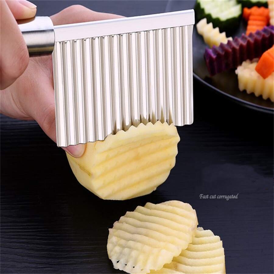 1pc Stainless Steel Wavy Vegetable Cutter Slicer, Potato Wavy Knife ...