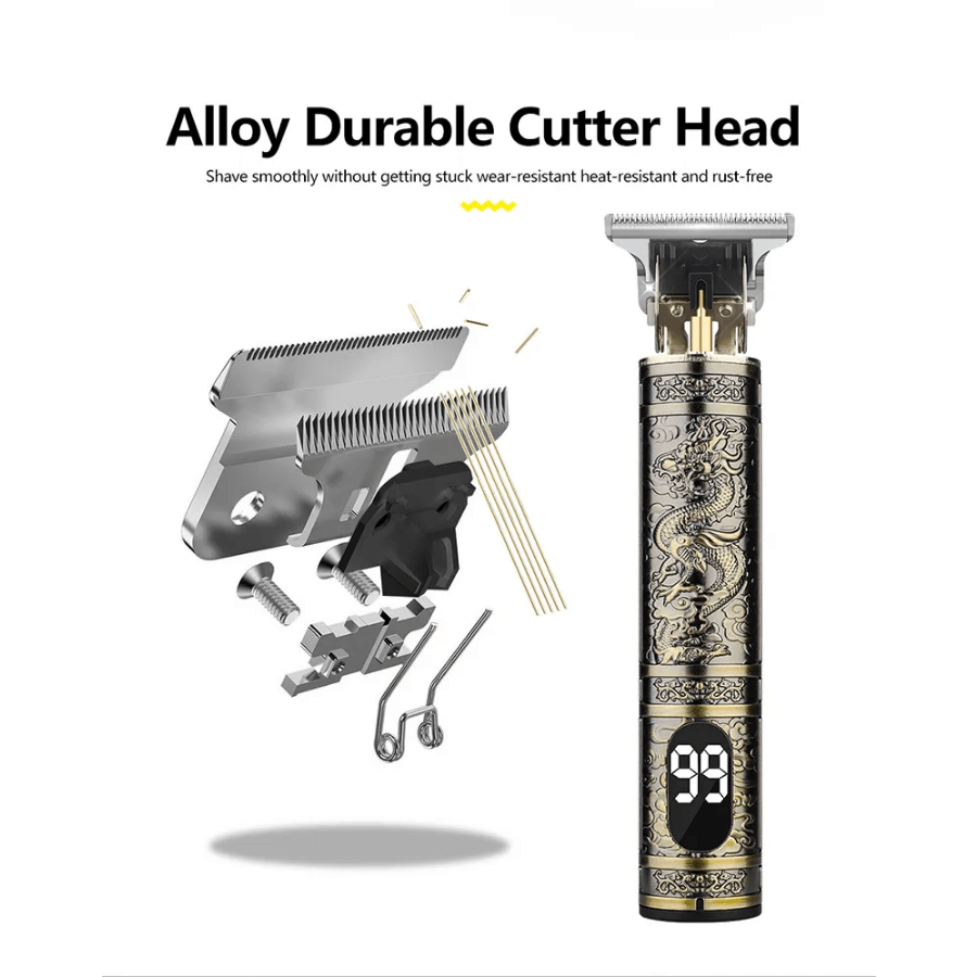Lcd Screen Professional T9 Electric Hair Clipper With Dragon Pattern ...