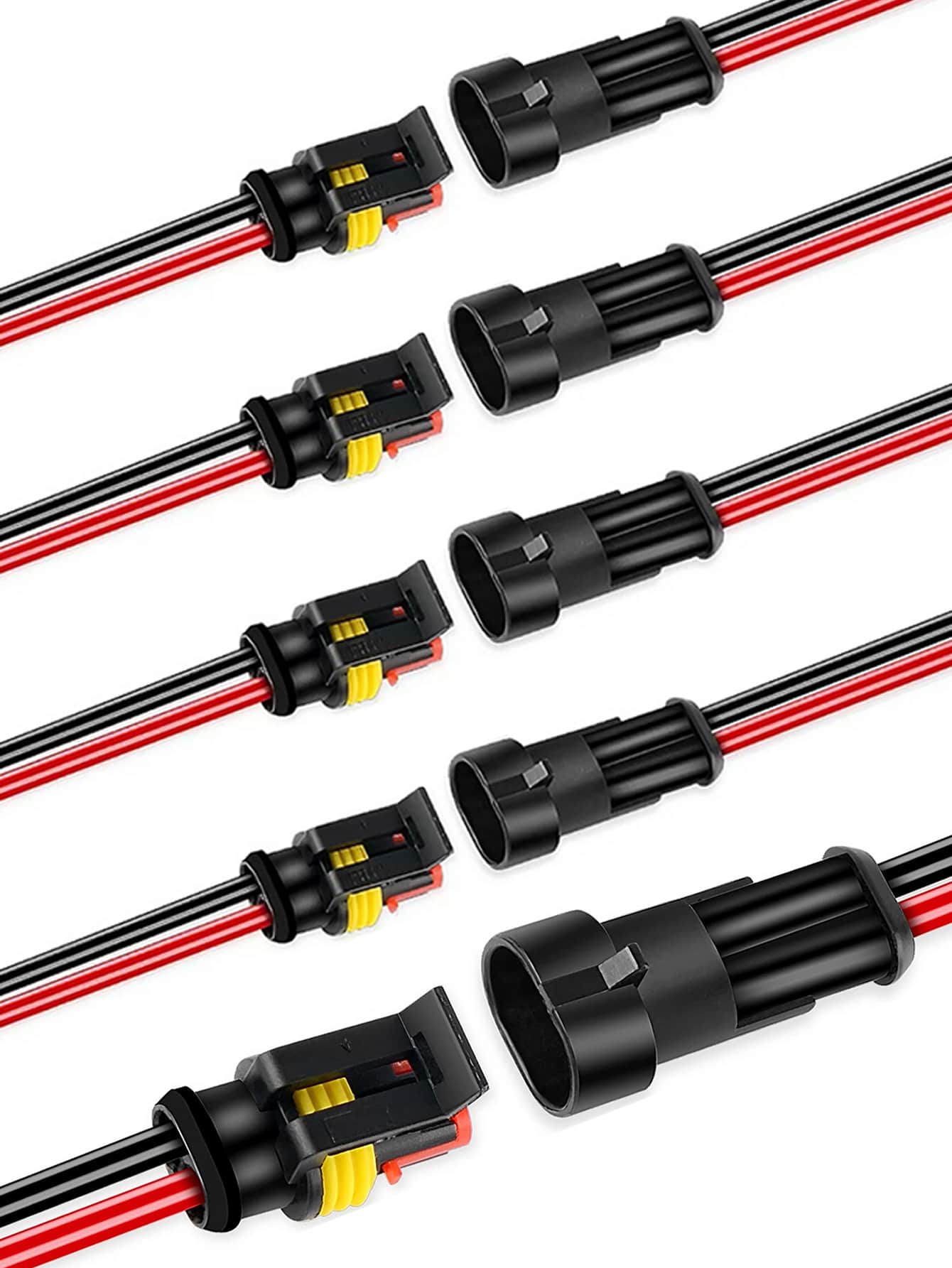 STONEGO 5 Pairs Waterproof 2-Pin Electrical Connectors with Wire for ...