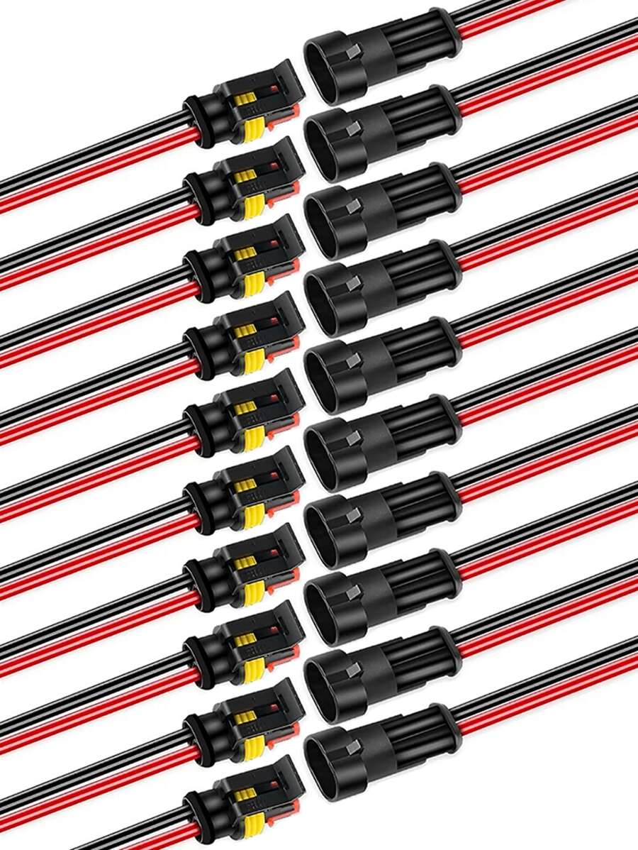 STONEGO 10 Pairs Waterproof 2-Pin Electrical Connectors with Wire for ...