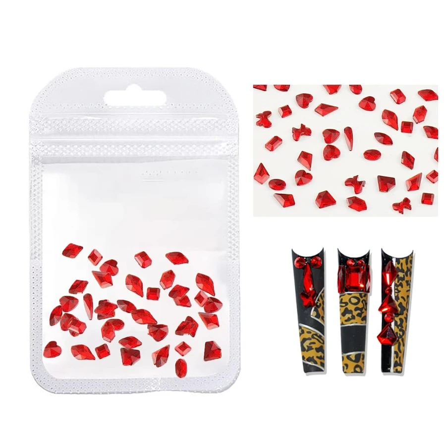 50pcs Irregular Shape Nail Art Rhinestone With Flat Bottom, Horse Eye ...