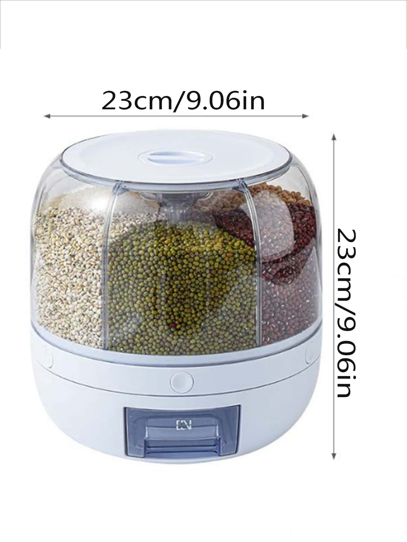 Household Six-compartment Rotating Rice Bucket For Grains And Coarse ...