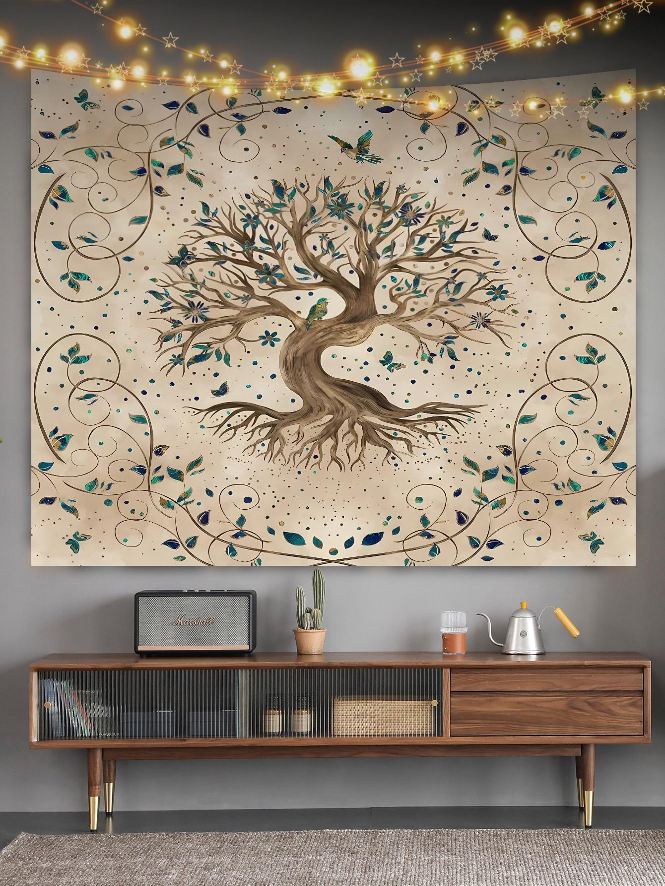 One Piece Printed Tree of Life Tapestry Wall Hanging | SHEIN USA