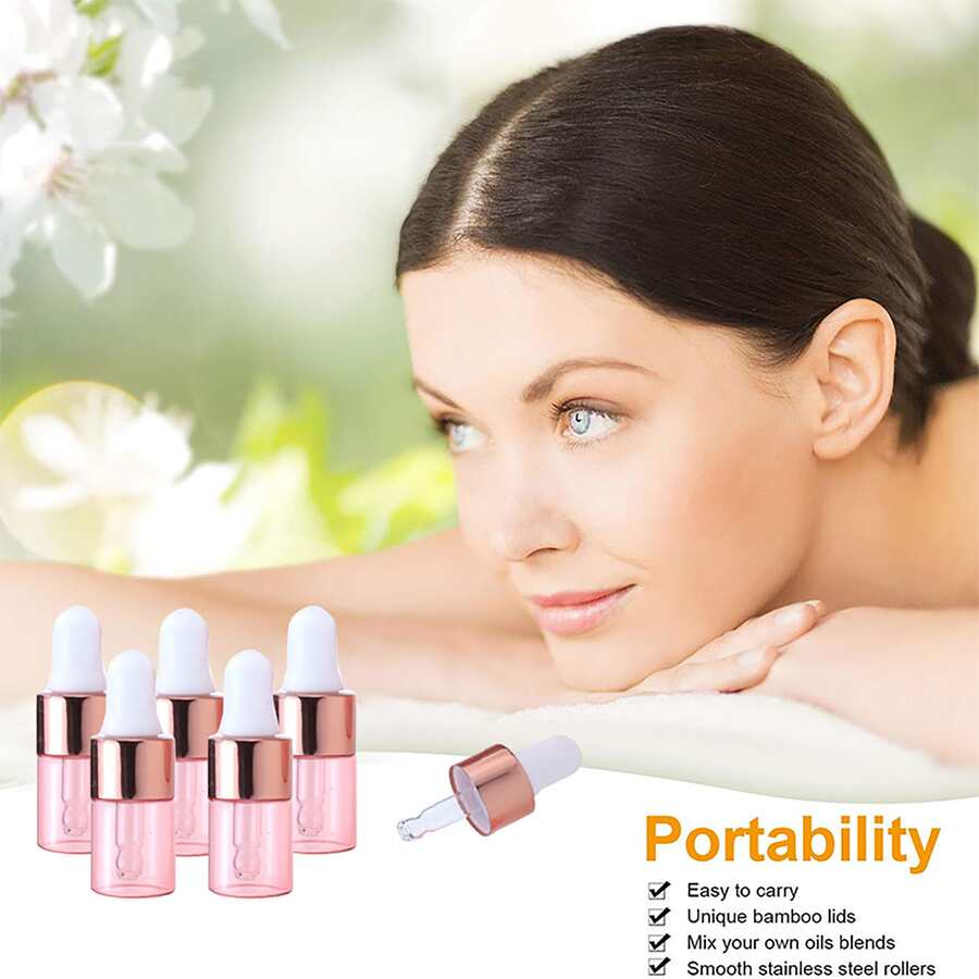 Portátil Conta-Gotas , 5 Peças 5 Ml Vidro Vazio Recarregável Recipiente ...