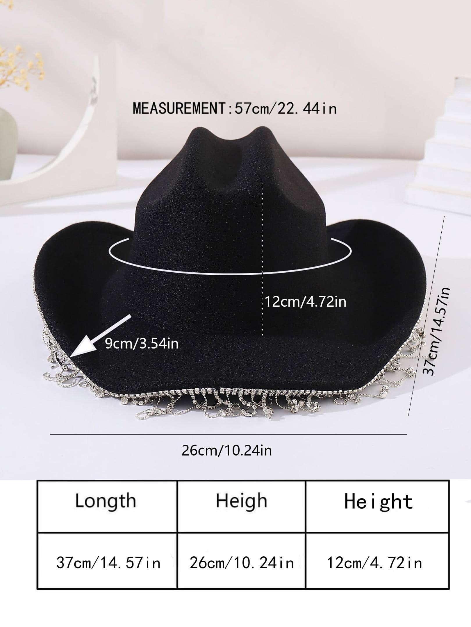 Rhinestone Tassel Decor Fedora Hat | SHEIN USA