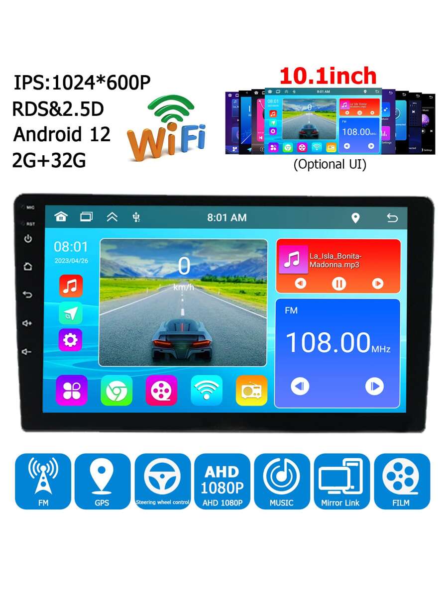 10.1 Inch Universal Car Radio Multimedia Player Auto Stereo RDS+FM Radio GPS Navigation Wifi USB ...