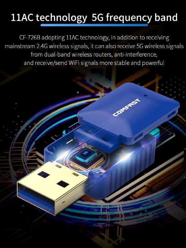 Comfast Wifi Adapter 650Mbps Wireless 4.2 Mini 2-in-1 Wireless network ...