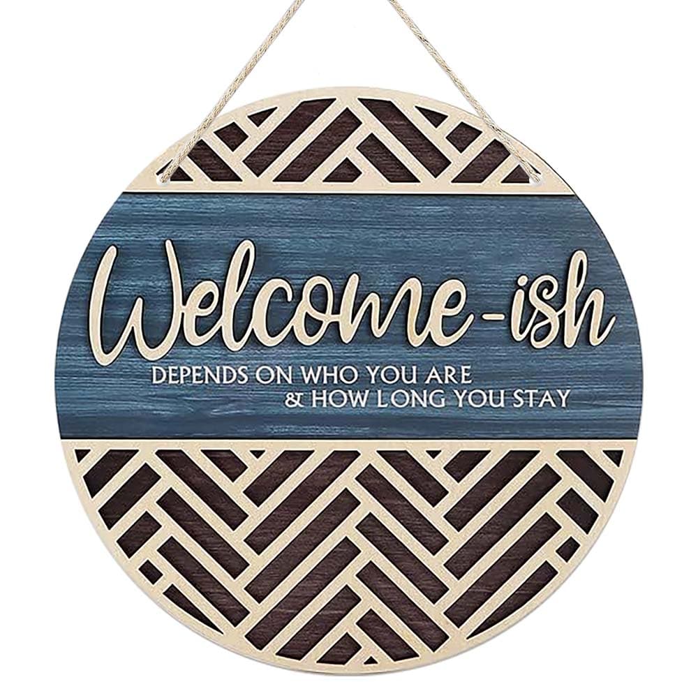 Hanging Signboard Plaque For Front Door Or Wall Decoration, Wooden ...