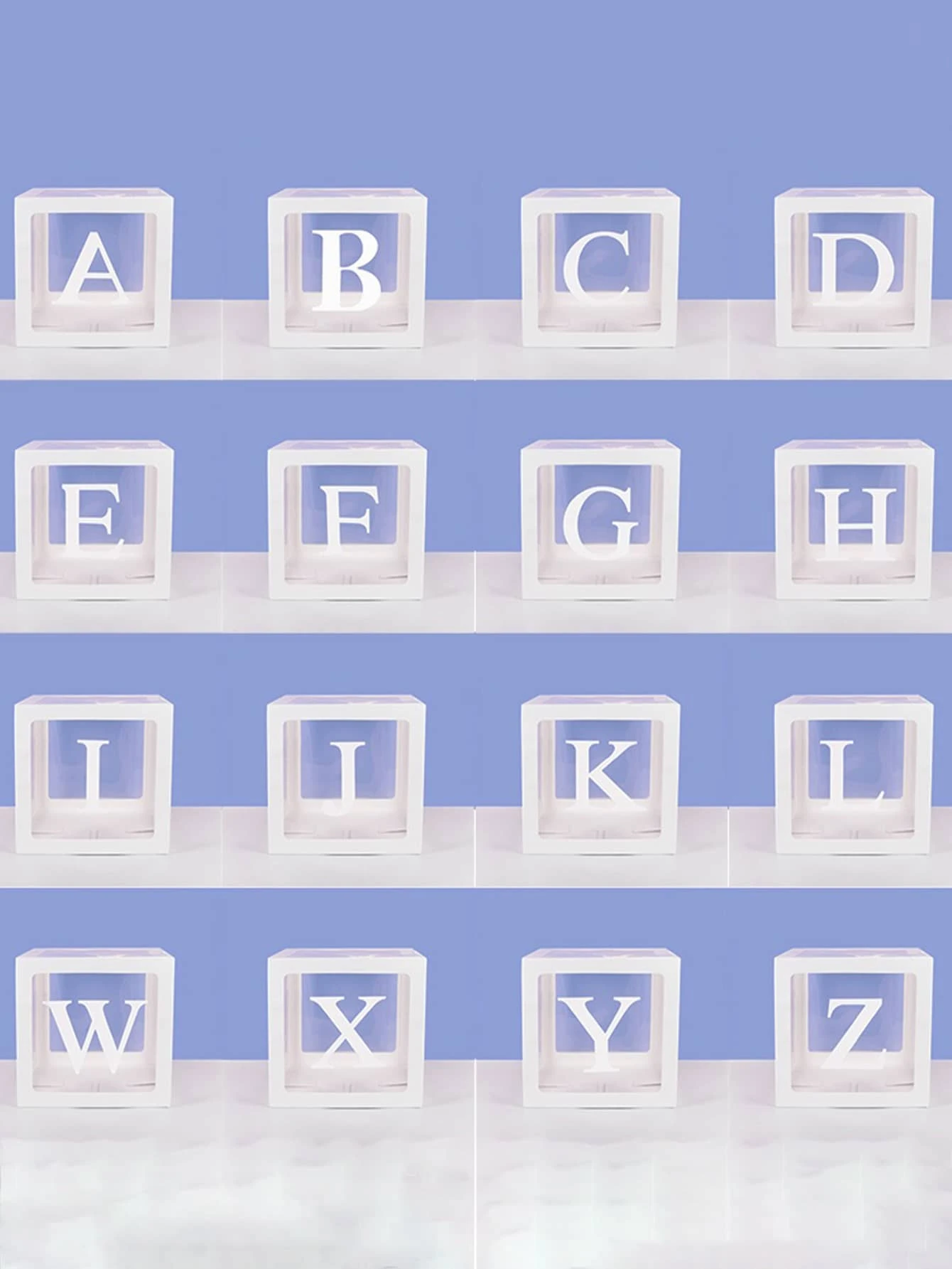 DIY A-Z Alphabet Transparent Balloon Box With Letters For Gender Reveal ...