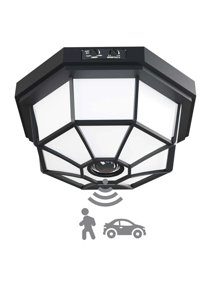 Square Motion Sensor Outdoor Ceiling Light | Shelly Lighting