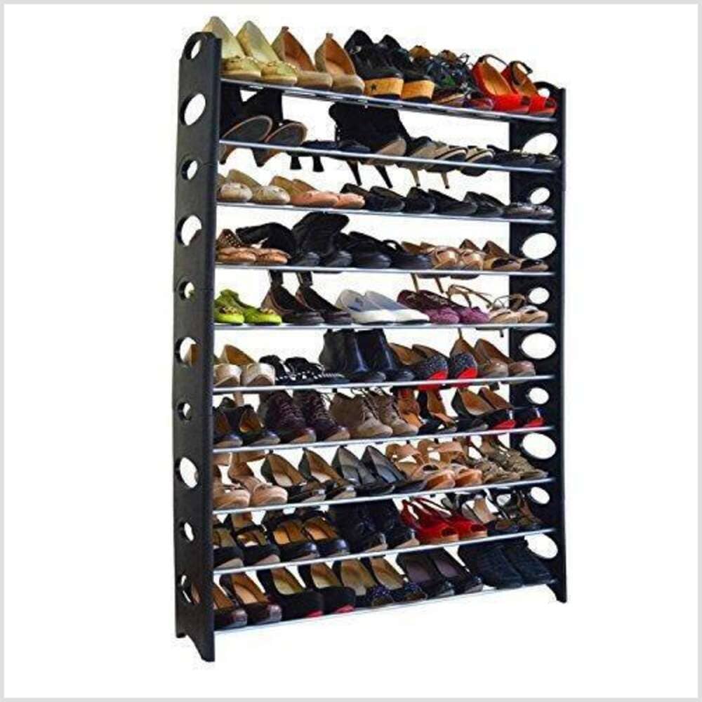 Shoe Rack 10 Tier 50 Pair Shelf Closet Organizer Storage Free Standing ...
