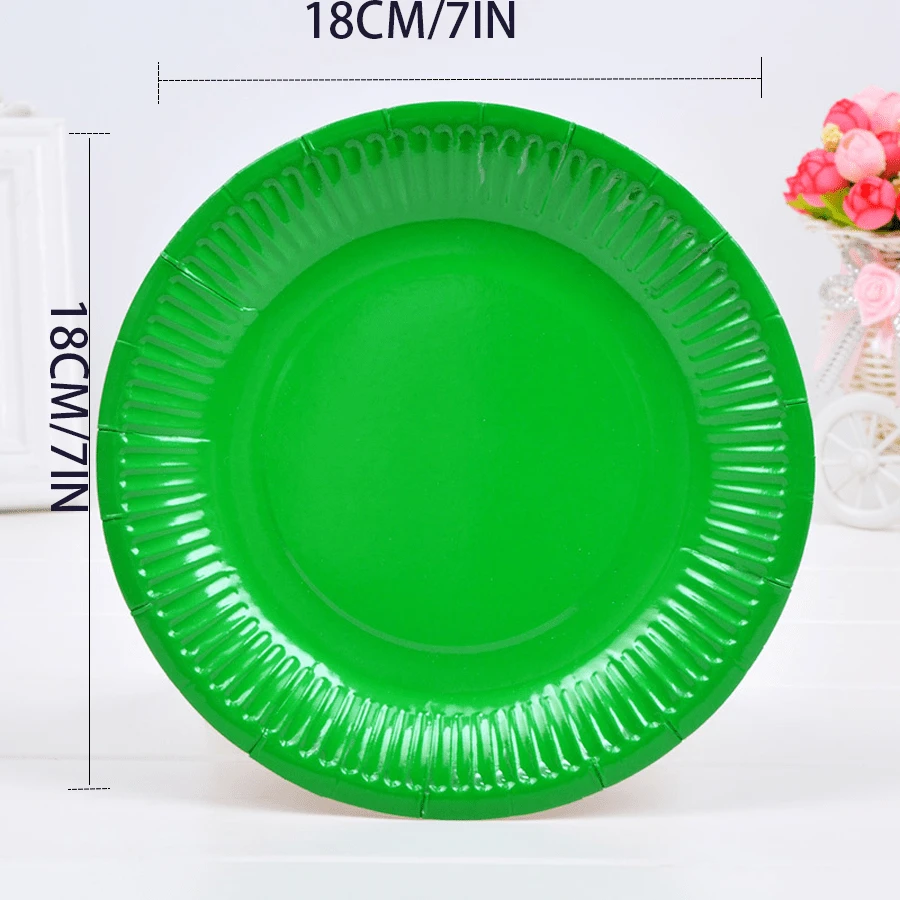 7 Inch Solid Color Paper Plate, Disposable Diy Round Colored Paper ...