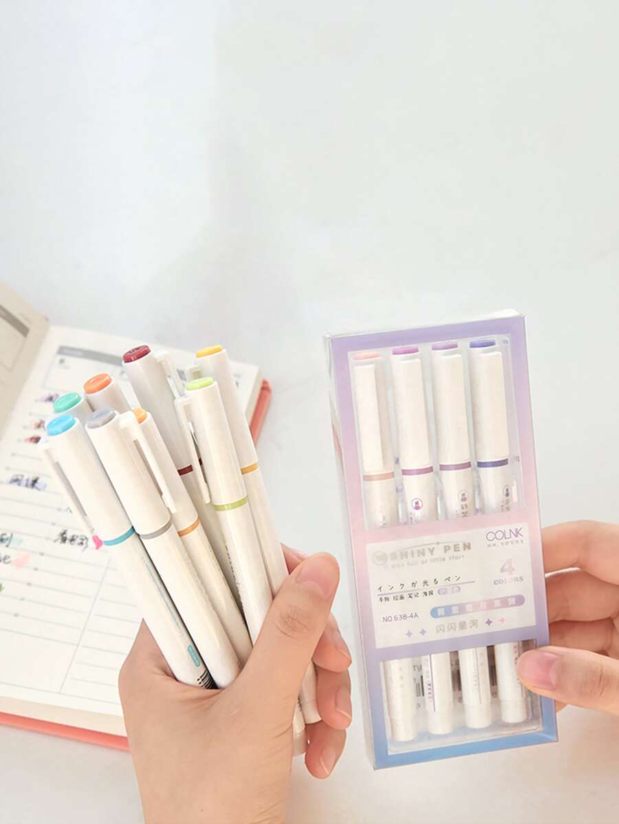 Glittery Fluorescent Pen For Students, Light Colored Series, Drawing ...