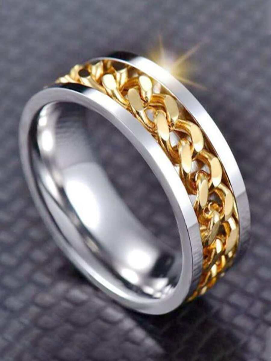 Men's Titanium Steel Chain Ring | SHEIN USA