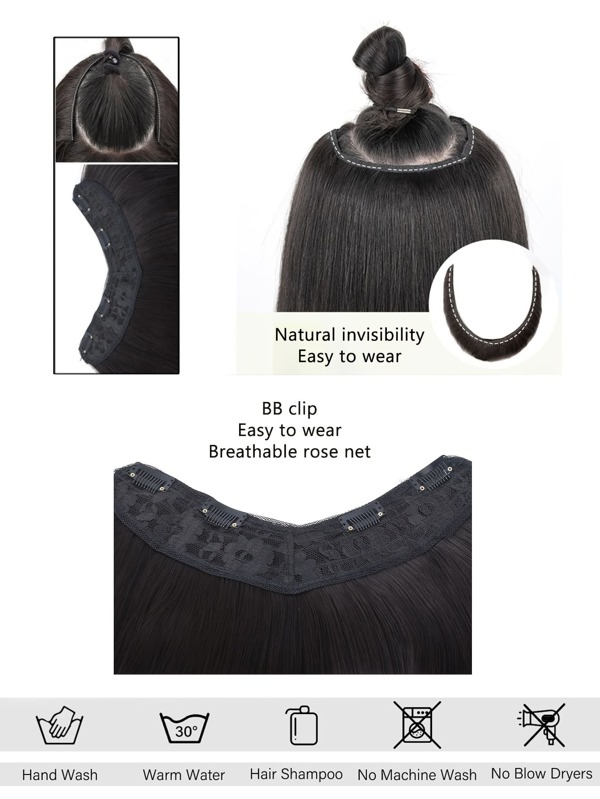 4-Clip Layered V-shaped Inner Buckle Natural One-piece Seamless ...