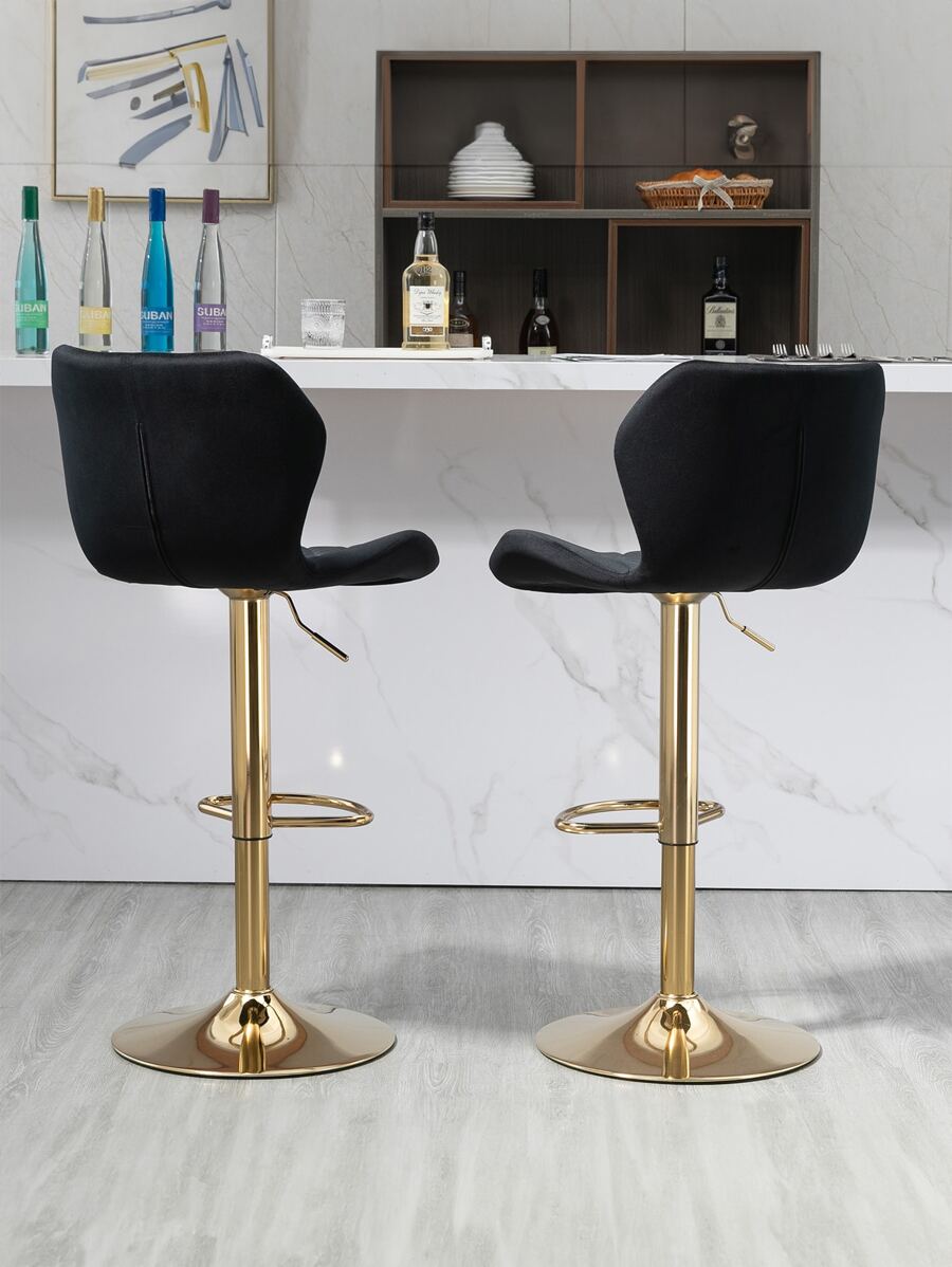 Velvet bar stool 2 piece counter Height bar stool with back Rotating ...