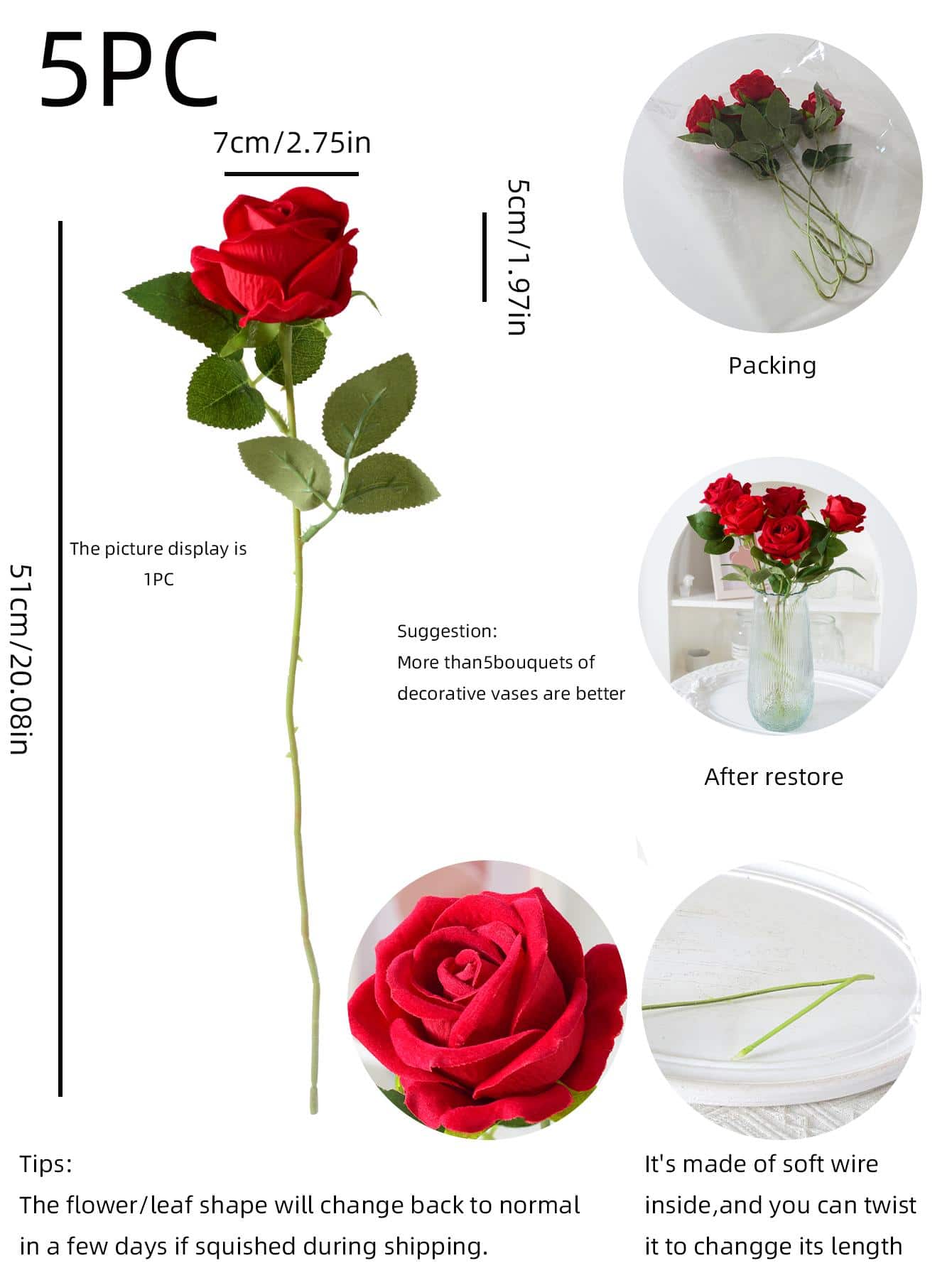 Artificial Velvet Fabric Red Rose Fake Flower | SHEIN USA