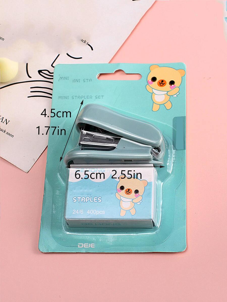 1pc Cartoon Mini Stapler Set, Cute Portable School Office Desk Stapler ...