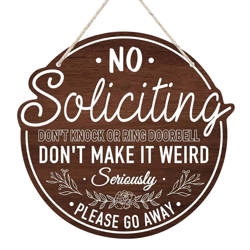 No Soliciting Sign, Do Not Disturb Sign, No Soliciting Door Sign, No ...