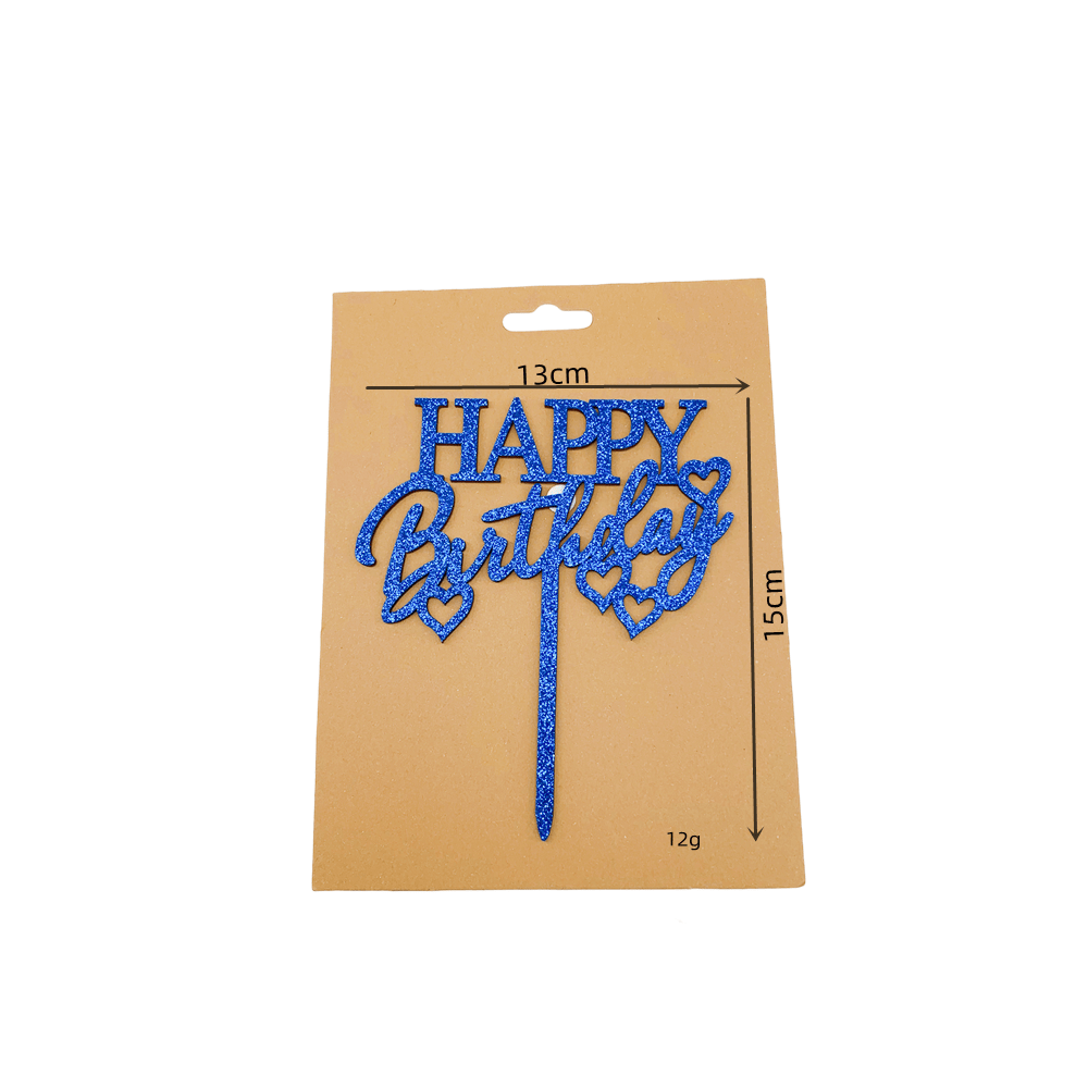 New Arrival Glittery Wooden Happy Birthday Cake Topper With 3d Love ...