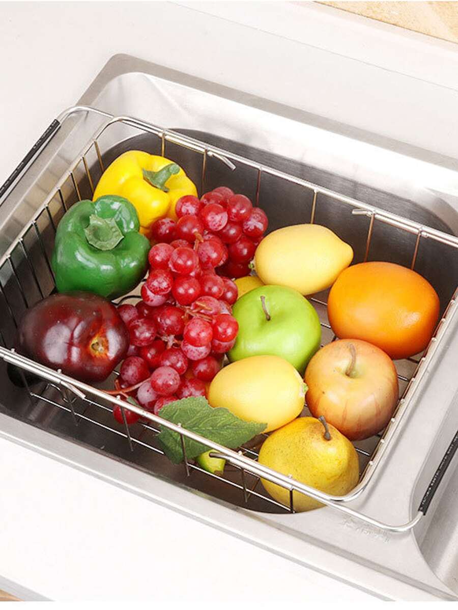 Stainless Steel Sink Drainer Basket, For Vegetables & Fruits Washing ...