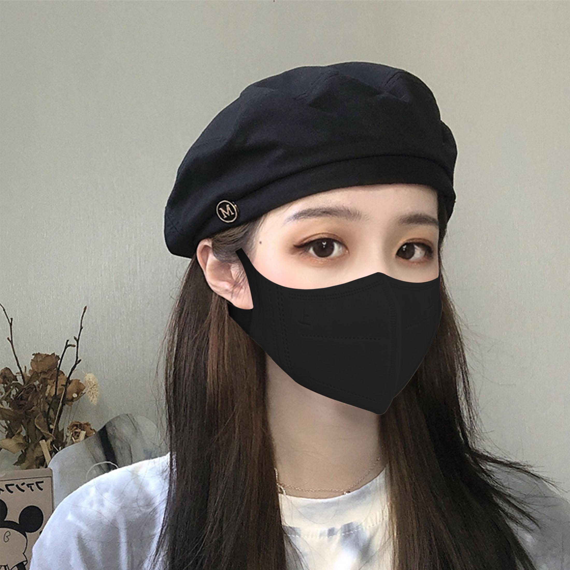 1pc Women's Beret Hat In Black Color, Summer, Ins Style Octagonal Cap ...