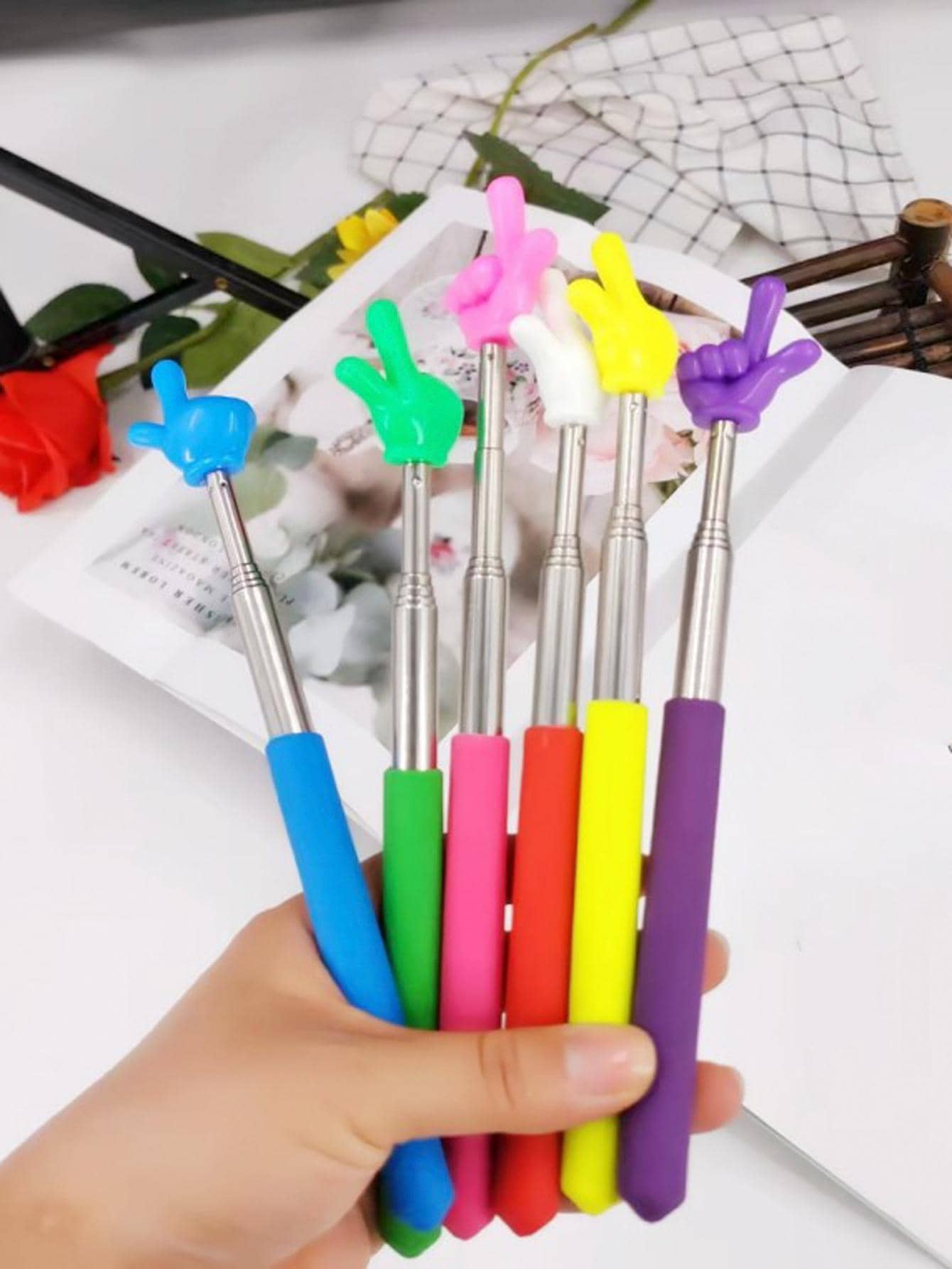 1/3/5pcs Colorful Retractable Baton For Kids, Teaching Aid For ...