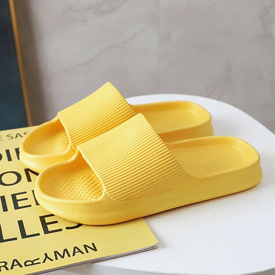 Simple Minimalism Texture Decor Single Strap Slippers For Shower ...