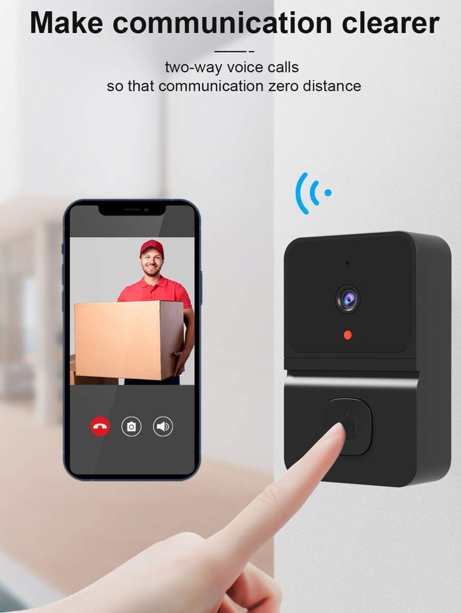 Home Security Wireless Ring Doorbell Video Smart WiFi Doorbell With ...