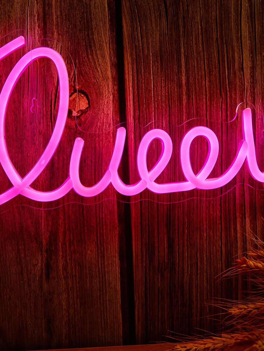 1PC Queen LED Neon Sign USB Powered Wall Neon Signs For Bedroom Home ...