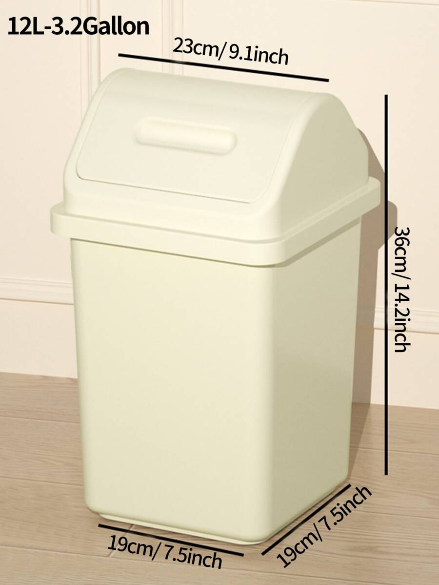 Small Trash Can with Swing-top Lid, 3.2Gallon& 2.7Gallon, Plastic ...
