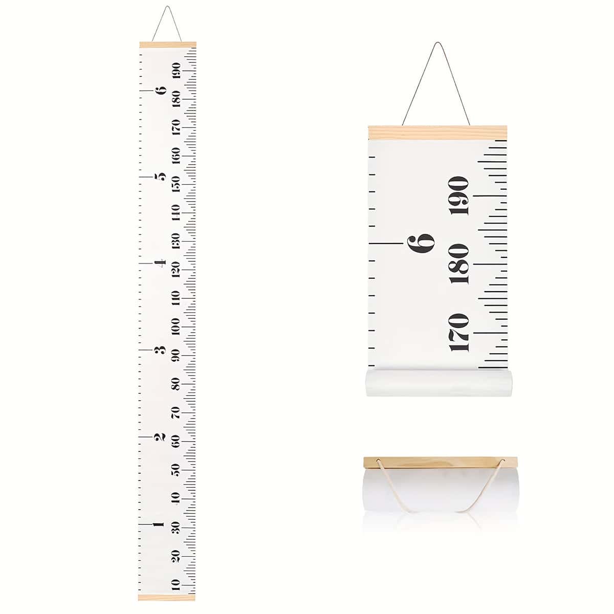 Growth Chart For Kids, Canvas Height Chart Ruler Removable Wood Hanging ...