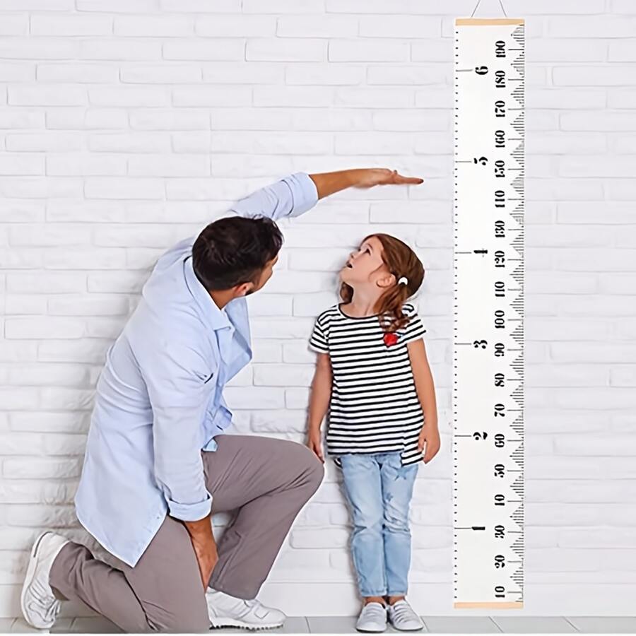 Growth Chart For Kids, Canvas Height Chart Ruler Removable Wood Hanging ...
