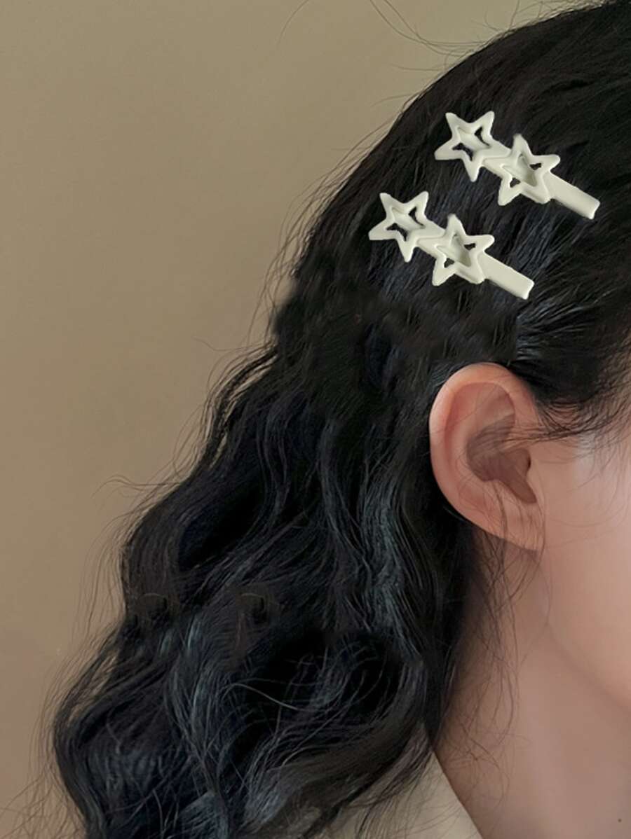 A Women's Bangs Clip With Side Clips And A Two-piece Set Of Star ...