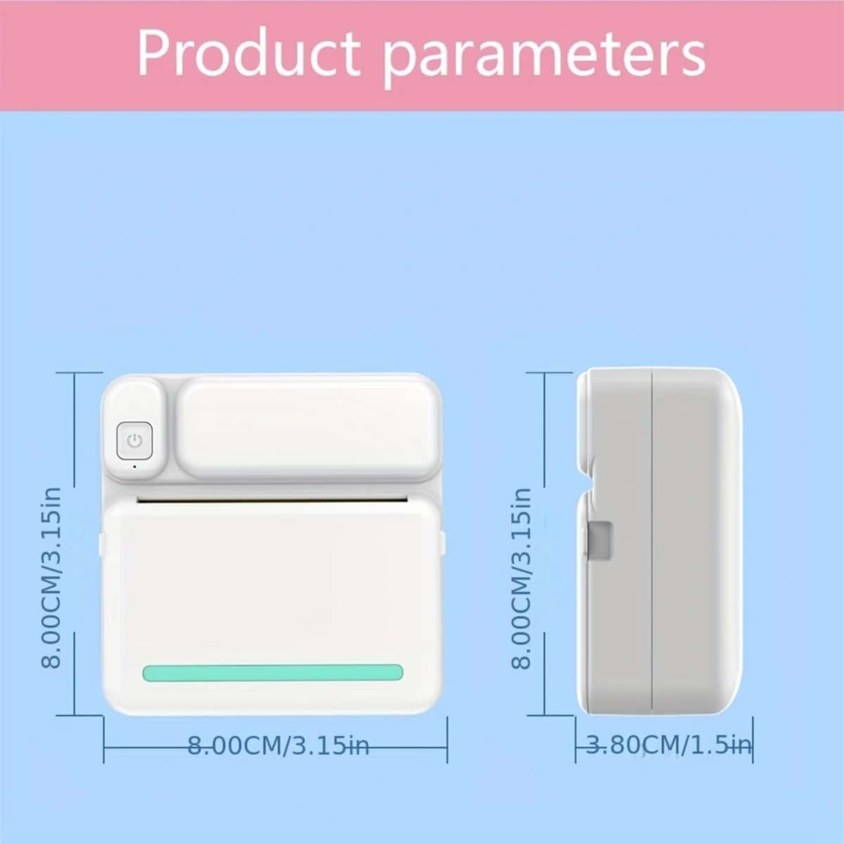 C19 Mini Printer Smart Thermal Printer Inkless Wireless Portable for ...