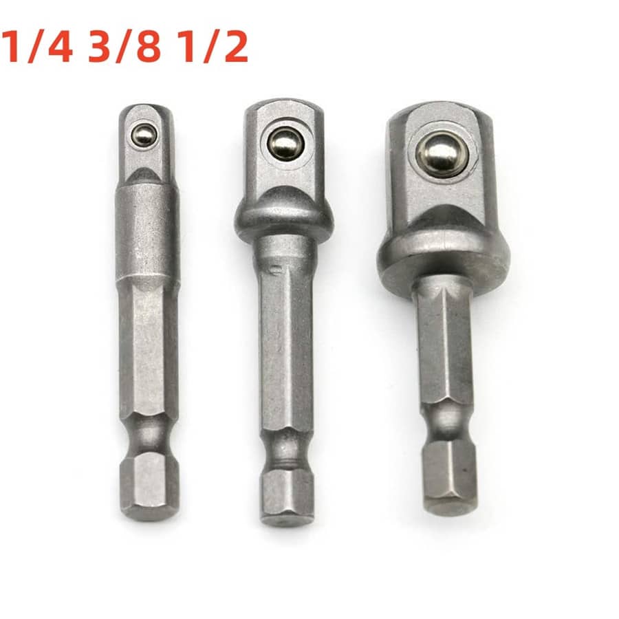 3 Pcs Drill Socket Adapter Impact Drill Extension Drill Bits Bar Socket ...
