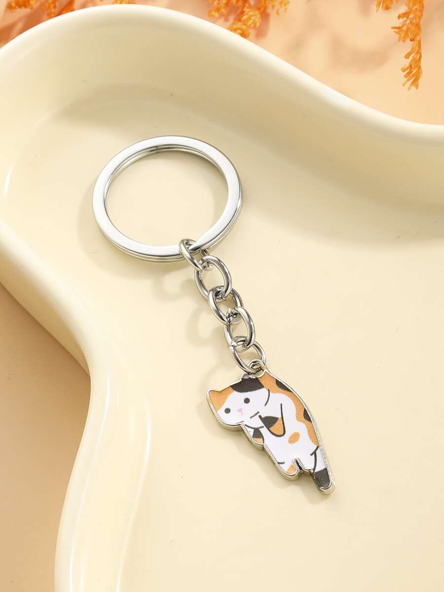 1pc Unisex Cat Shaped Keychain | SHEIN UK