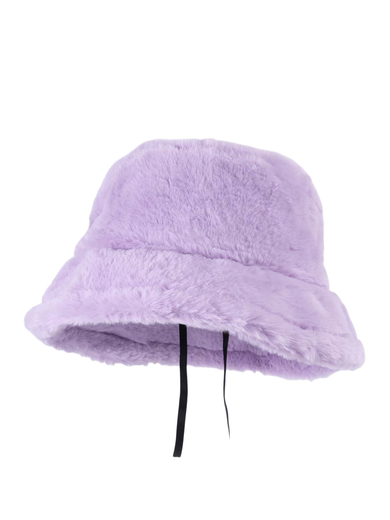 1pc Plush Bucket Hat Imitating Rabbit Fur Soft Fisherman Cap With Dope ...