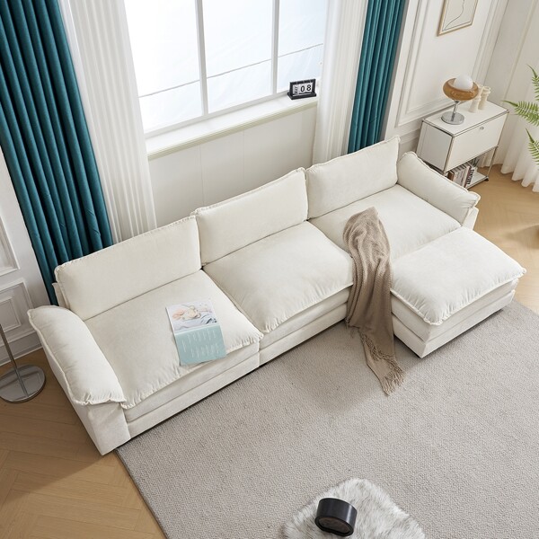 Couch Sofa,3 Seater Sofa Couch, Upholstered Modular Sofa with Ottoman ...